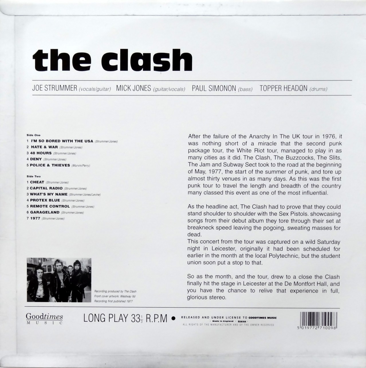 From The Stacks: The Clash – White Riot Tour 1977 – Why It Matters