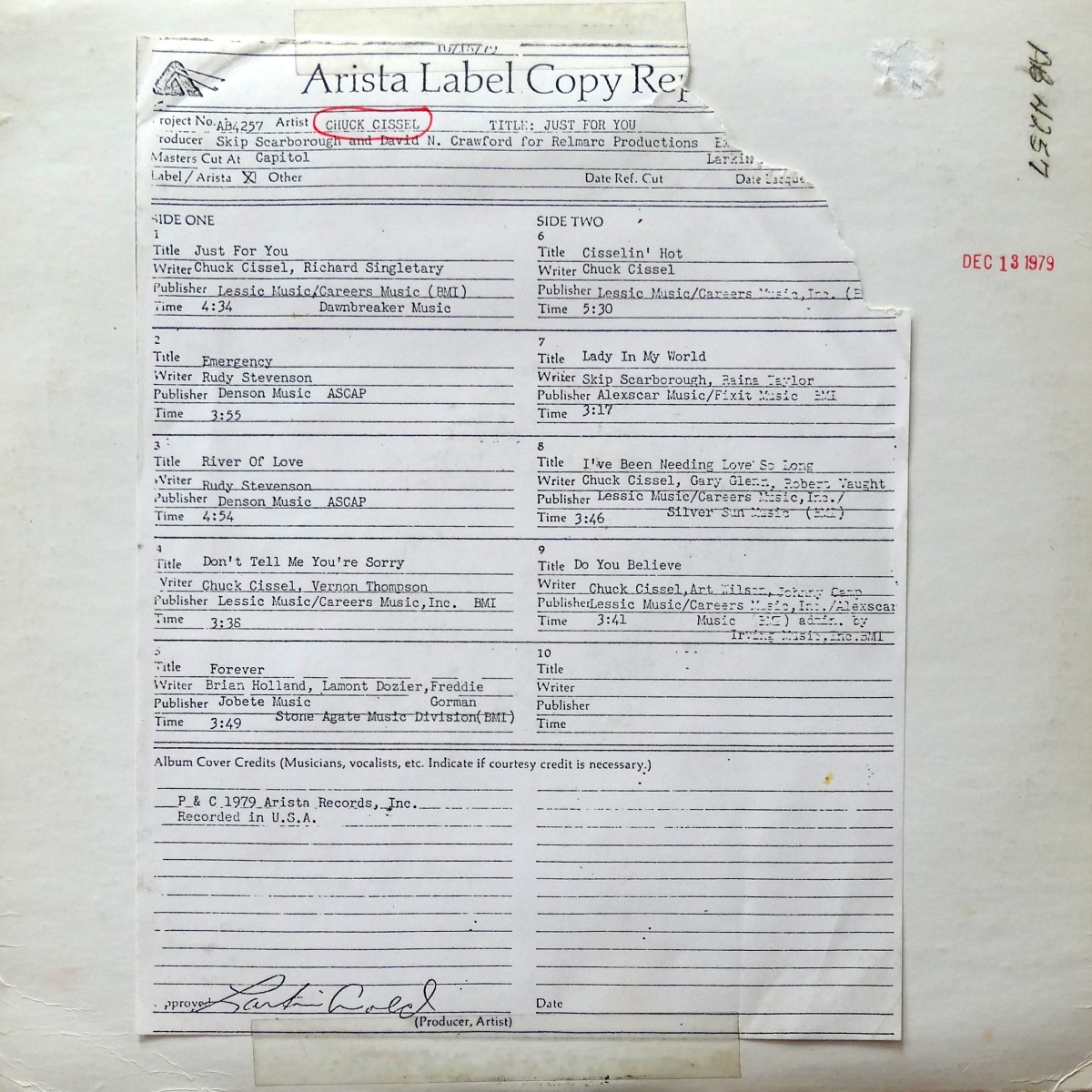 From the Stacks: Chuck Cissel – ‘Just For You’ – Why It Matters