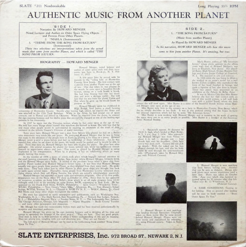 From The Stacks: Howard Menger, ‘Authentic Music From Another Planet ...
